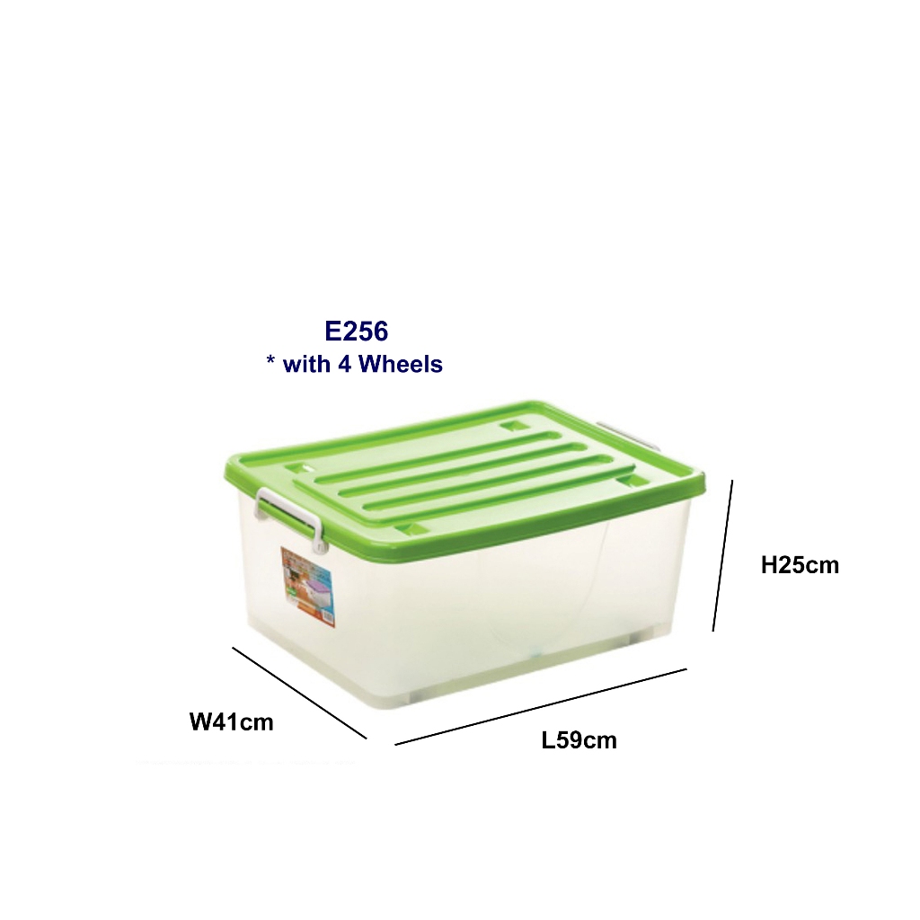 Elianware Storage Box With 4 Wheels/ Multipurpose Plastic Storage Bin ...