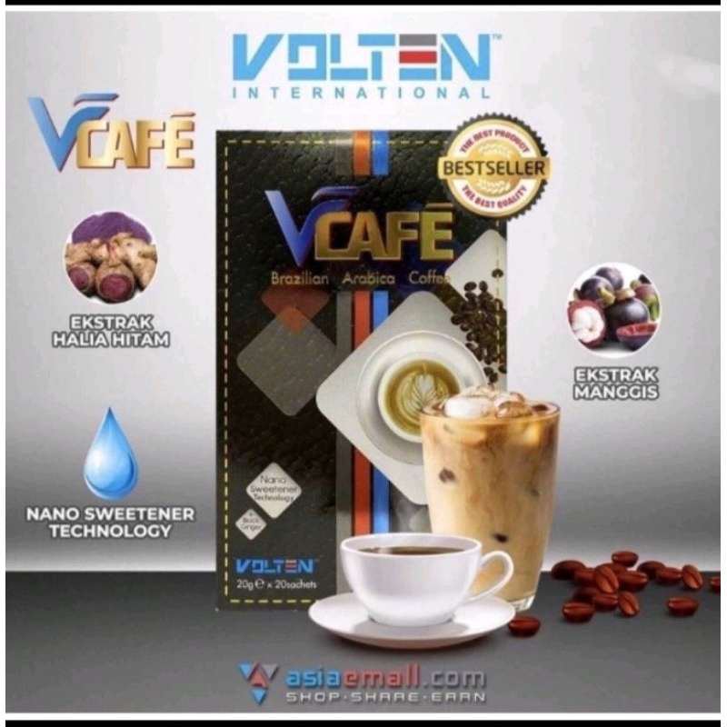 🔥HALAL🔥Volten Vcafe Brazilian Arabica Coffee / Kopi Arabica Vcafe (20 ...