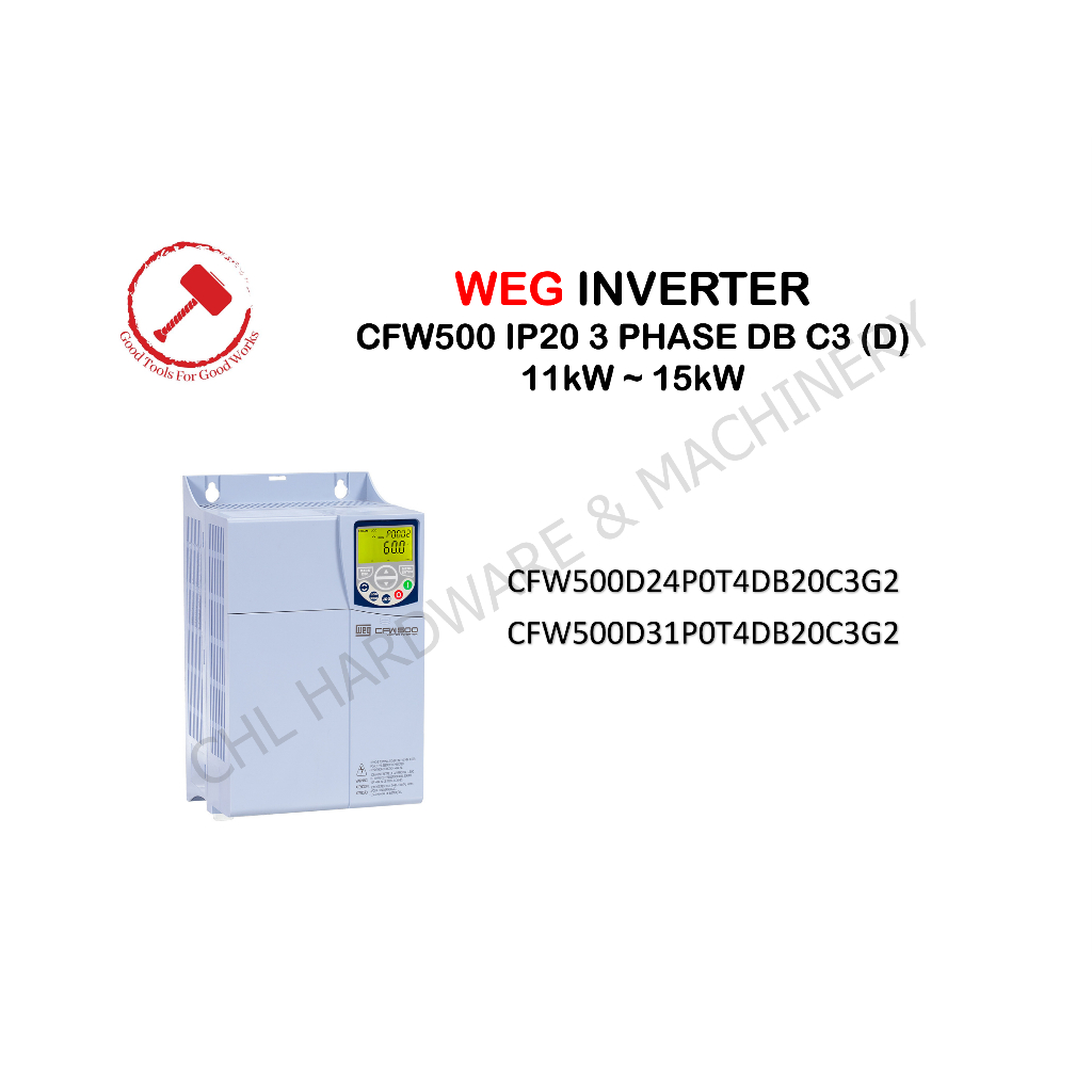 WEG Inverter / IP20 3 PHASE / (D) DB C3 380V-480V / PN: 11kW-15kW ...