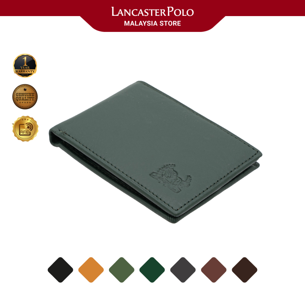 Lancaster Polo Men’s Top Grain Leather Slim Bi-Fold RFID Protection ...