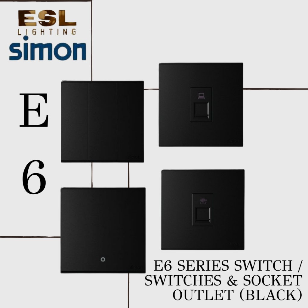ESL LIGHTING SIMON E6 Series Switch / Switches & Socket Outlet (BLACK ...