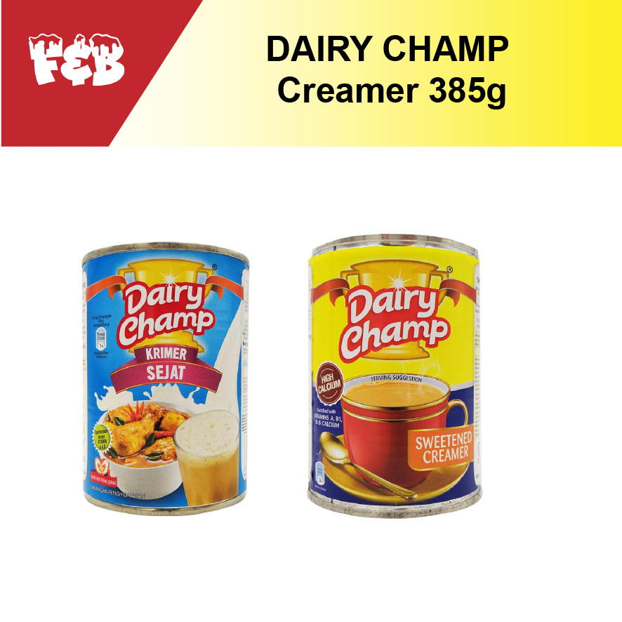 Dairy Champ Sweetened Creamer 385g / Evaporated Creamer 390g | Shopee ...