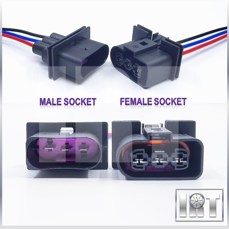 3 Pin Socket Connector Sensor Wiring Harness Terminal Engine Soket ...