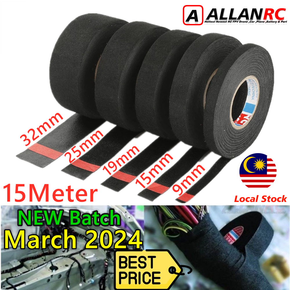 15m Heavy Duty Adhesive Cloth Automotive Wiring Harness Wire Tape Heat ...
