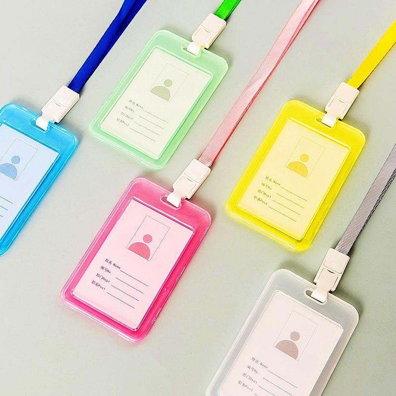 Double Sided Transparent ID Card Holder Work Card Employee Exhibition ...