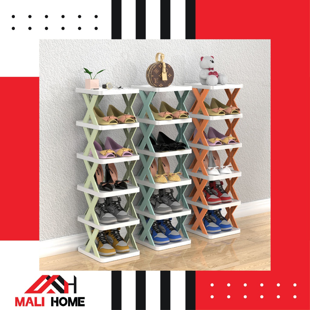 MALI HOME Multi-layer Shoe Rack Shoe Slipper Sneaker Vertical Storage ...