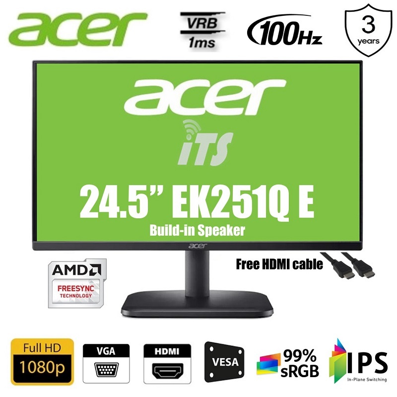 Acer 23.8" EK241Y E/EK241Y G 120Hz /24.5" EK251Q E 100Hz / EK251Y G ...