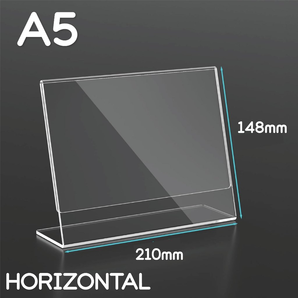 Paper display Acrylic L-Shape sign display transparent A4 / A5/ A6 ...