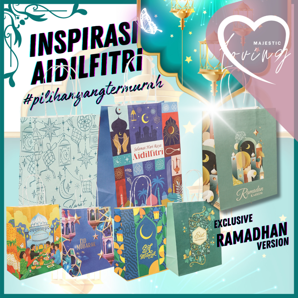 Islamic Ramadan Hari Raya Gift Bag Goodies Handle Bag Beg Kertas Party ...