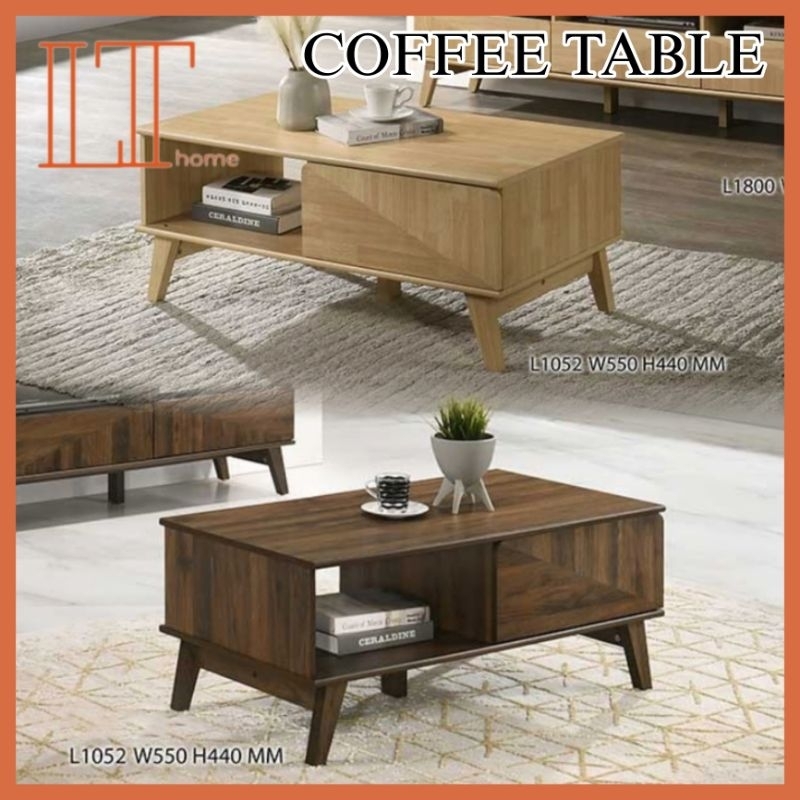 LT Modern Coffee Table Living Room with Drawer Meja Kopi with Open ...