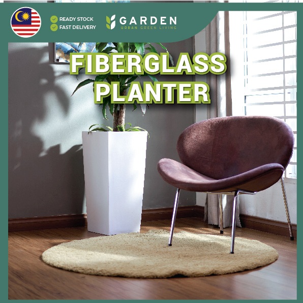 FIBERGLASS Large Floor Stepzoid Planter Box Flower Tree Pot Vase Black ...