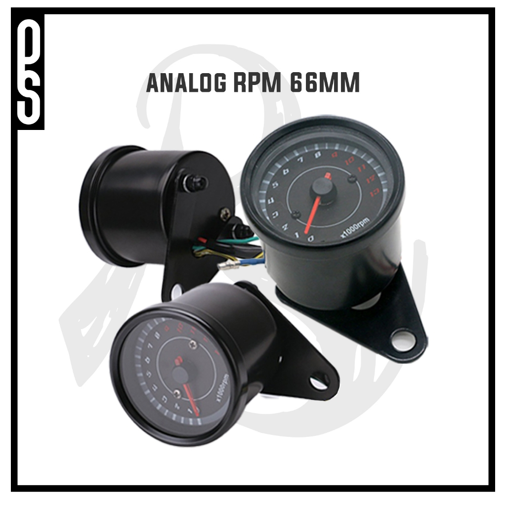 ( READY STOCK ) MOTORCYCLE RPM METER 12V TACHOMETER METER LED BACKLIGHT ...
