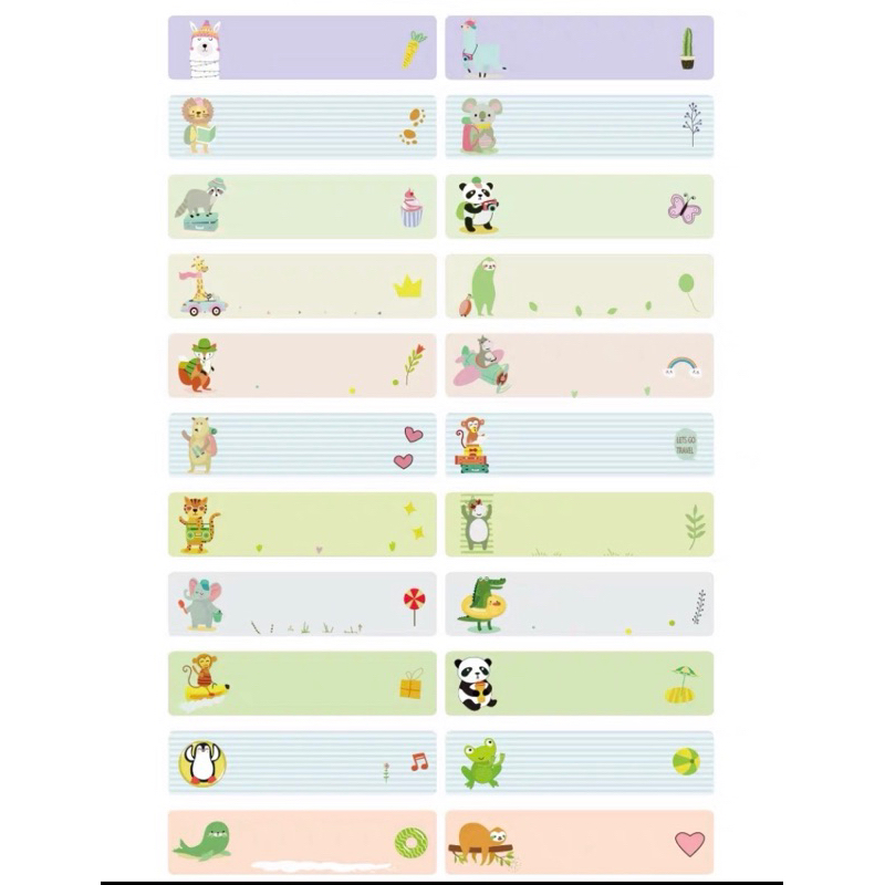 [Be Happy] Name Stickers Waterproof Cartoons Cute 可爱卡通姓名贴纸 Stiker Nama ...