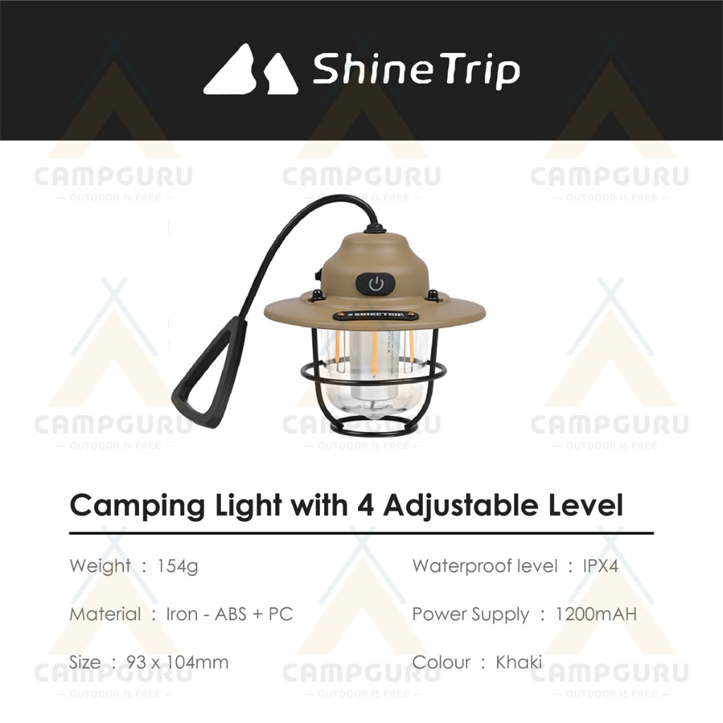 ShineTrip x CAMPGURU Retro Camping Lamp with 4 Adjustable Modes A473 ...