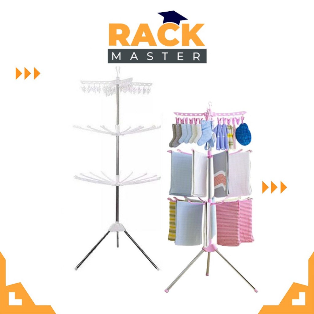 𝗥𝗔𝗖𝗞 𝗠𝗔𝗦𝗧𝗘𝗥 Foldable Clothes Drying Rack Socks Drying Shelf Baby ...
