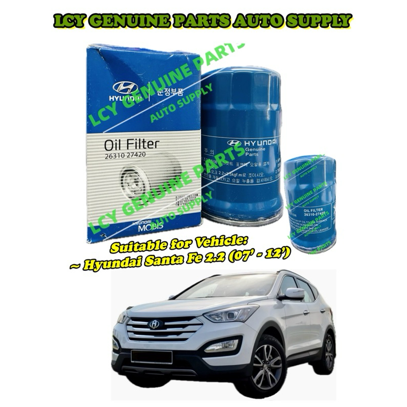 HYUNDAI SANTA FE 2.2 (07’ - 12’) OIL FILTER (26310-27420) | Shopee Malaysia