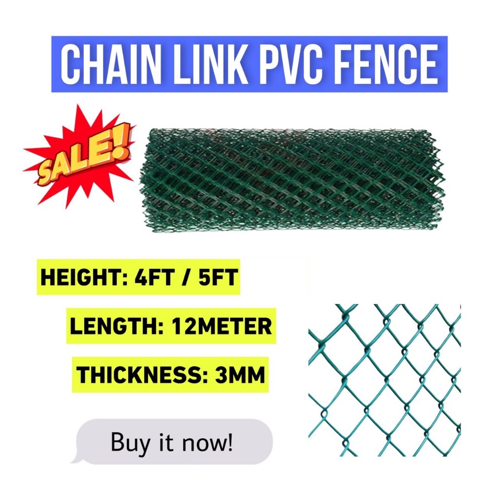Chain Link P10 PVC Coated Fence Fencing Pagar/Pagar Rantai/Pagar hijau ...