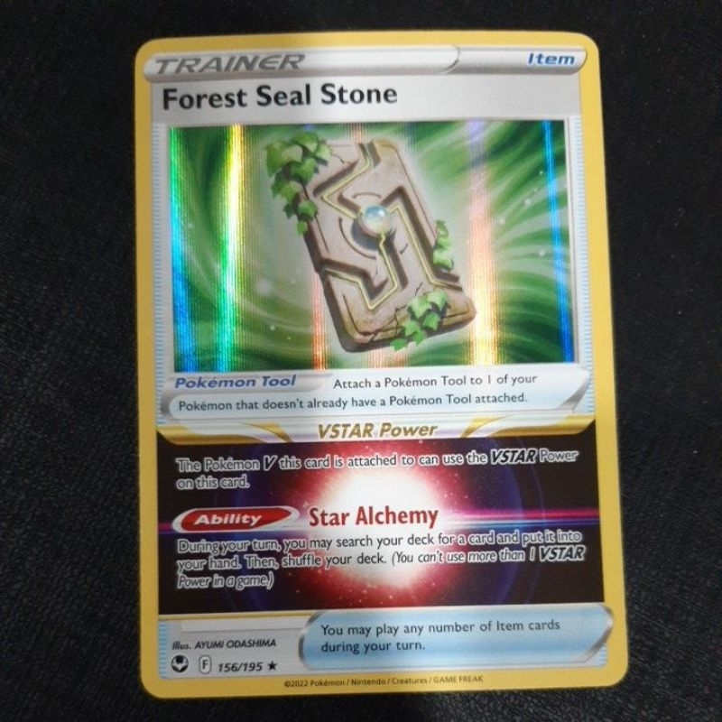 Pokemon Card TCG : Silver Tempest Trainer : Forest Seal Stone 156/195 Rare Holo 100% Original ...