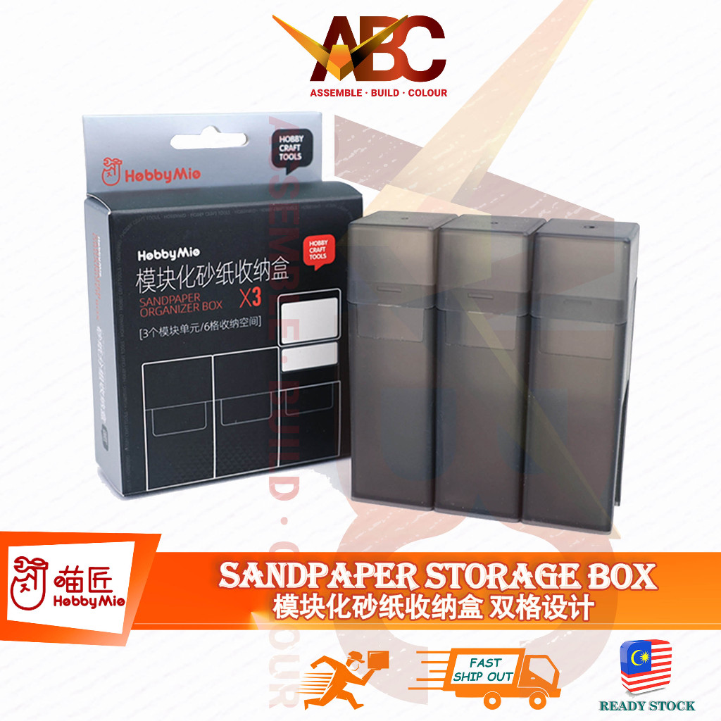 (HobbyMio) Sanding Tools Storage Box - Portable Sandpaper Organizer ...