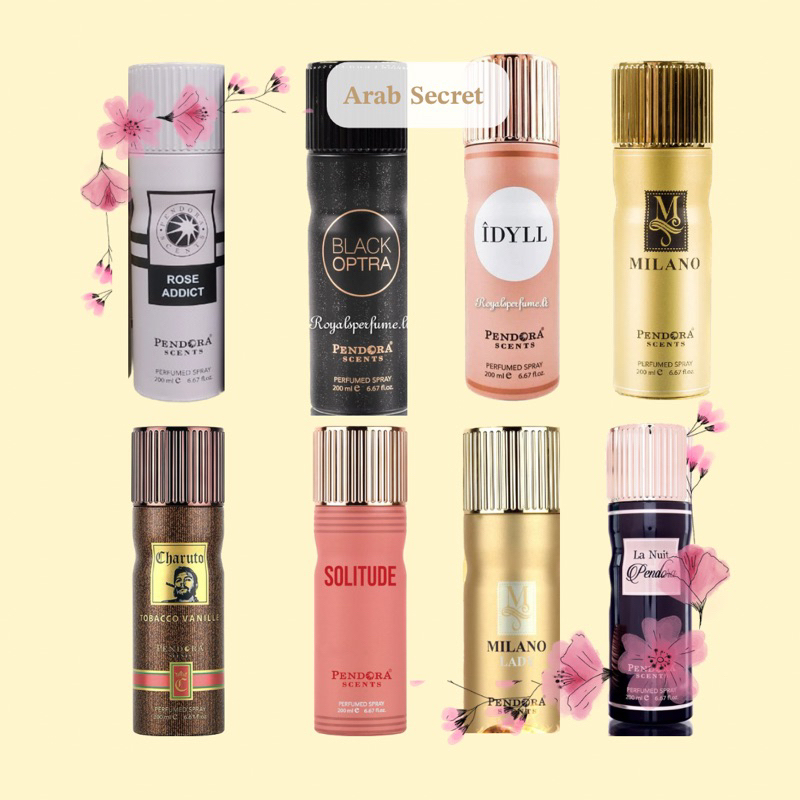 Pendora Scents 200ml Perfumed Spray Rose addict,Black Optra,Idyll ...