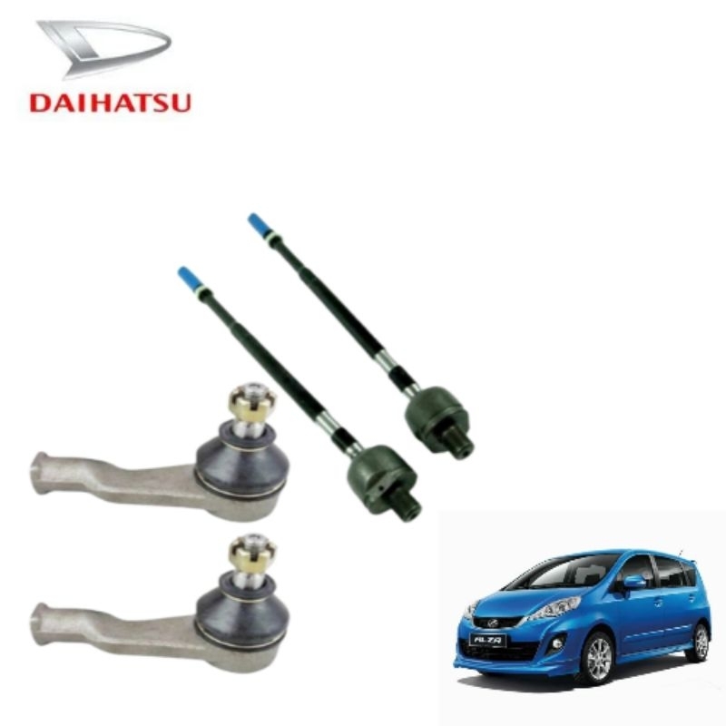 (2pc) Genuine Daihatsu Steering Tie Rod End 45046-BZ100 + 45047-BZ100 ...