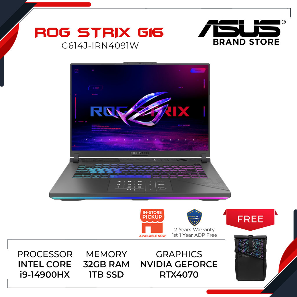 ASUS ROG STRIX G16 G614J-IRN4091W GAMING LAPTOP ( I9-14900HX, 32GB RAM ...