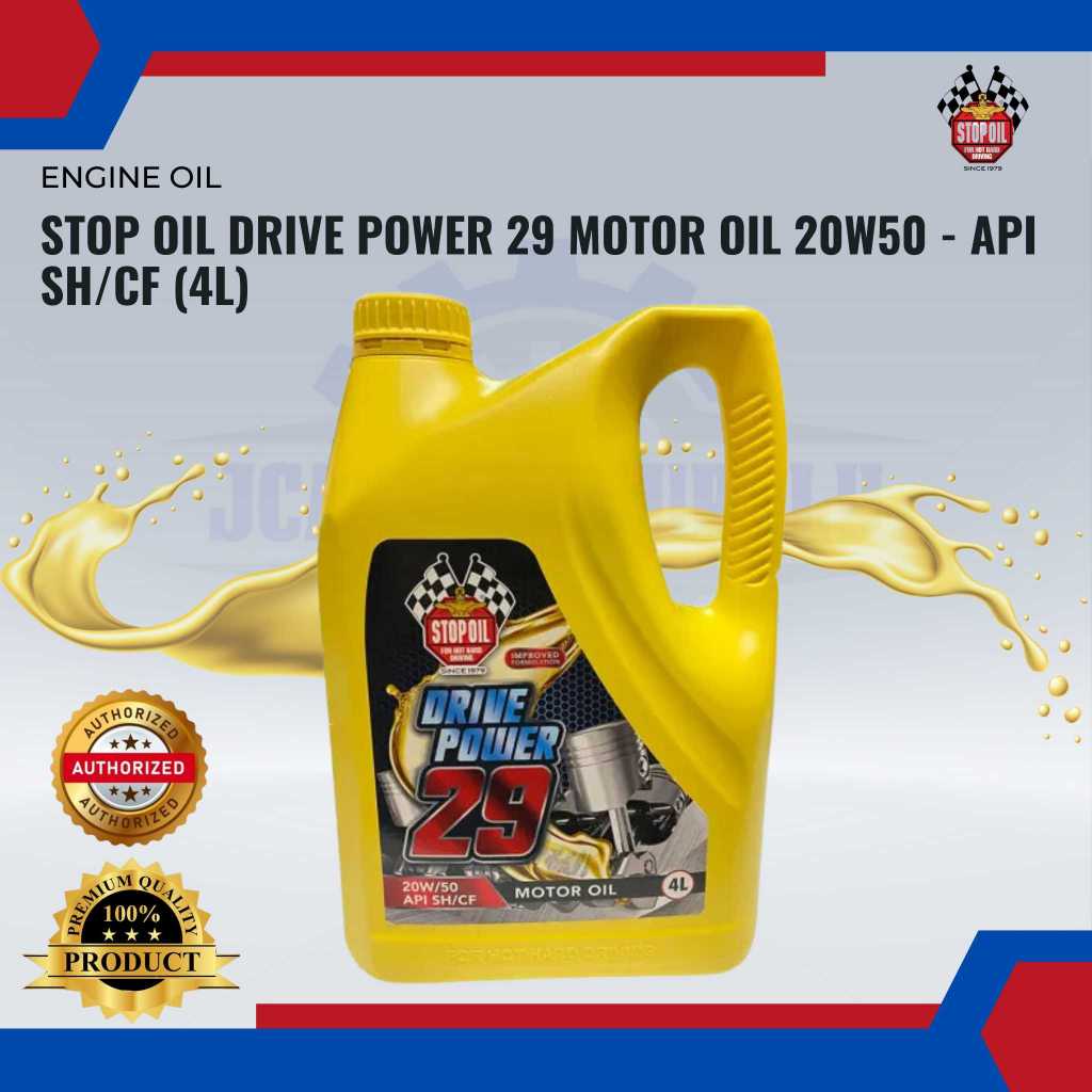STOP OIL Drive Power 29 Motor Oil 20W50 - API SH/CF (4L) | Shopee Malaysia