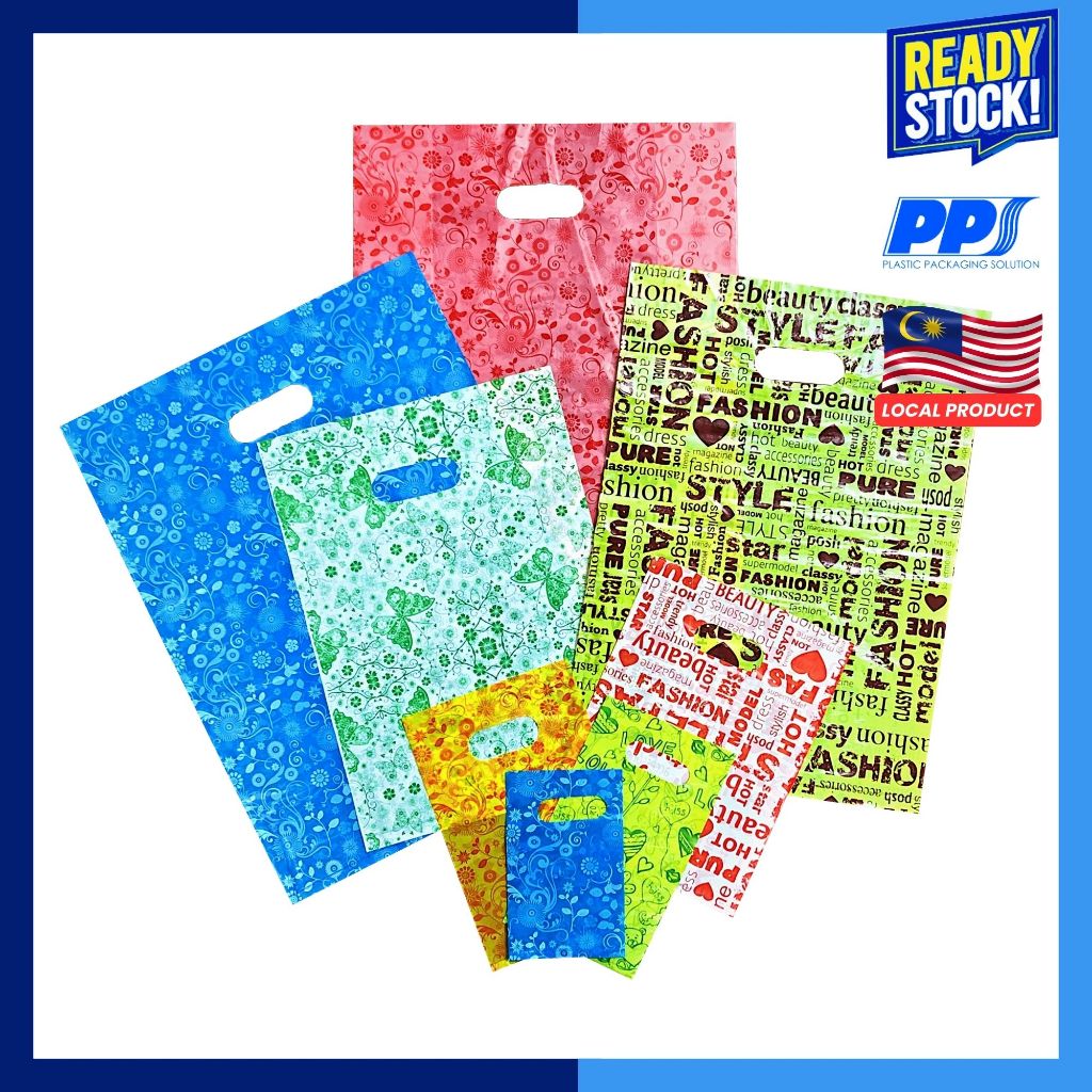 100pcs Thank you Bag/Goodie Bag/Gift Bag Plastic Gift Bag Beg Plastik ...