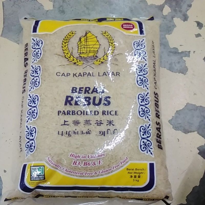 BERAS REBUS CAP KAPAL LAYAR 5KG | Shopee Malaysia