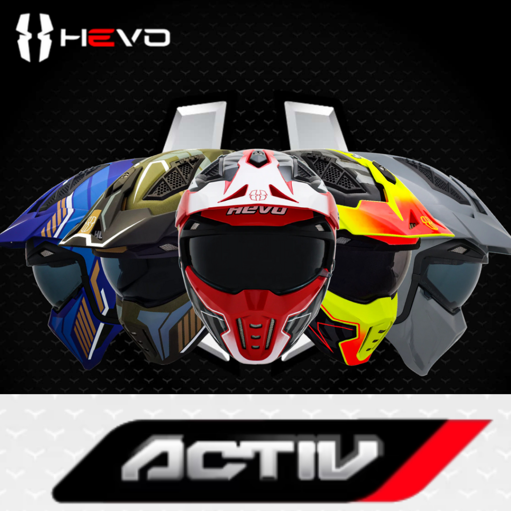 HEVO ACTIV HELMET 100% ORIGINAL (MODULAR/ FLIP UP DOUBLE VISOR HELMET) TOPI KELEDAR HEVO ACTIV ...