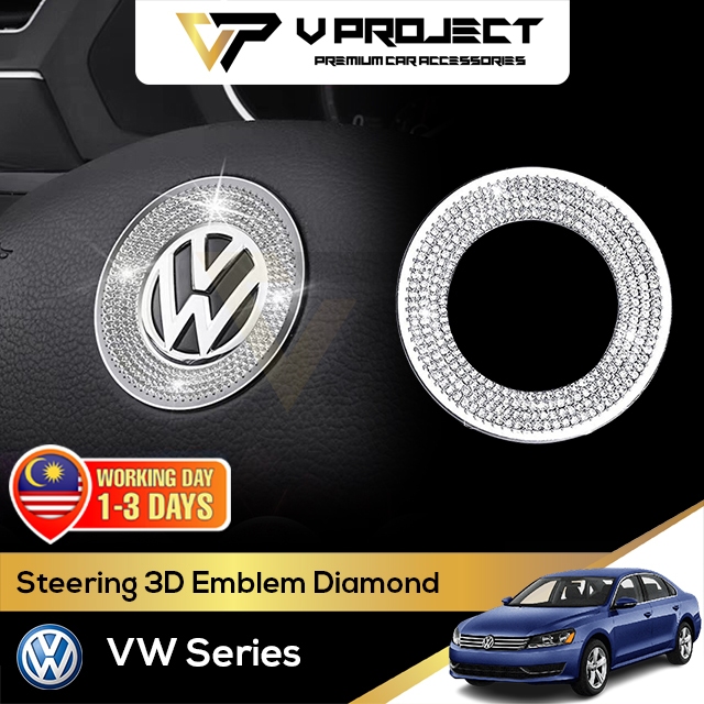 VW Volkswagen PASSAT GOLF POLO JETTA Scirocco Car Steering Wheel Emblem ...