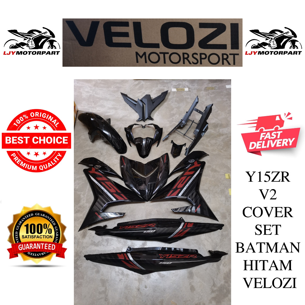 Y15 Y15ZR V2 COVER SET BATMAN HITAM VELOZI | Shopee Malaysia