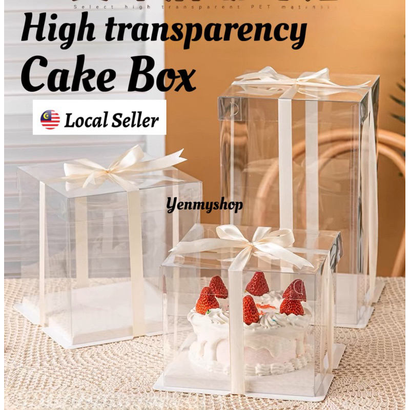 Kotak Kek Transparent Cake Box Marble 4/6/8/10inch Transparent cake box ...