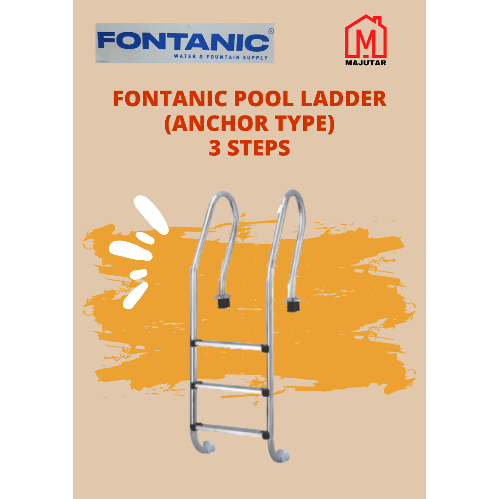 FONTANIC 3 step Pool Ladder Hight Quality Material/Ancho Type | Shopee Malaysia