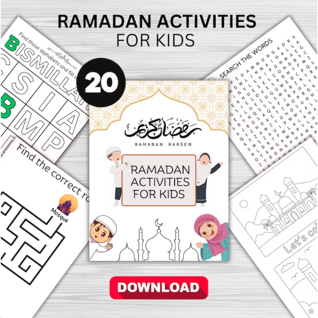 PDF] 20 pages Ramadan Worksheets Colouring Preschool Kids Activity ...