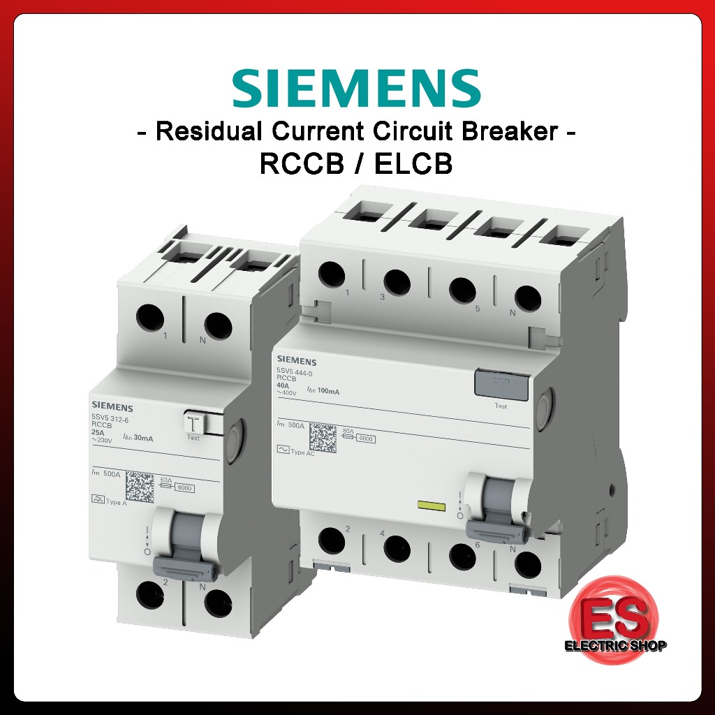 [ SIRIM ] SIEMENS ELCB RCCB 5SV series (10mA/30mA/100mA/300mA) Residual Current Circuit Breaker ...