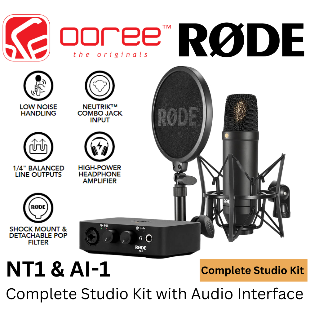 RODE NT1 & AI-1 COMPLETE STUDIO KIT WITH SINGLE-CHANNEL AUDIO INTERFACE ...