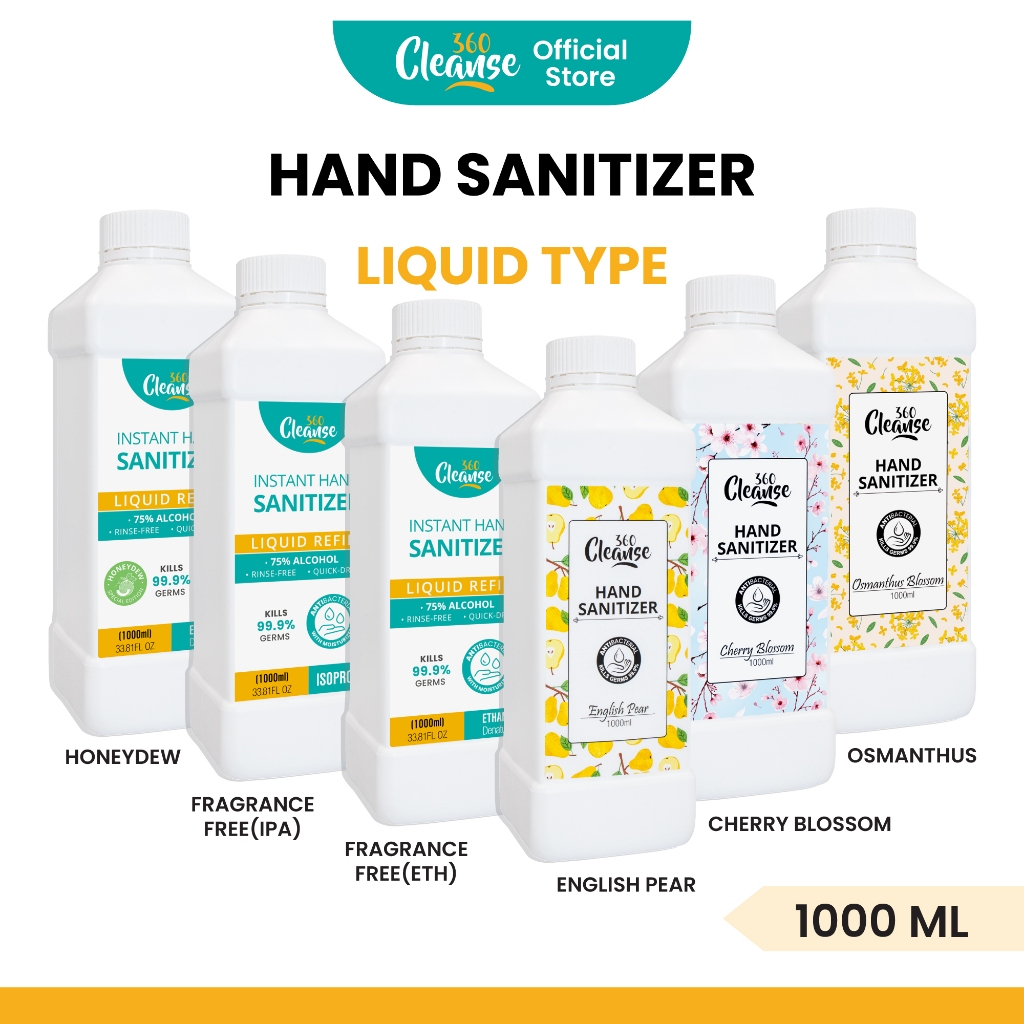 Cleanse360 Hand Sanitizer 75% Alcohol [Liquid/Spray Refill - 1000ml ...