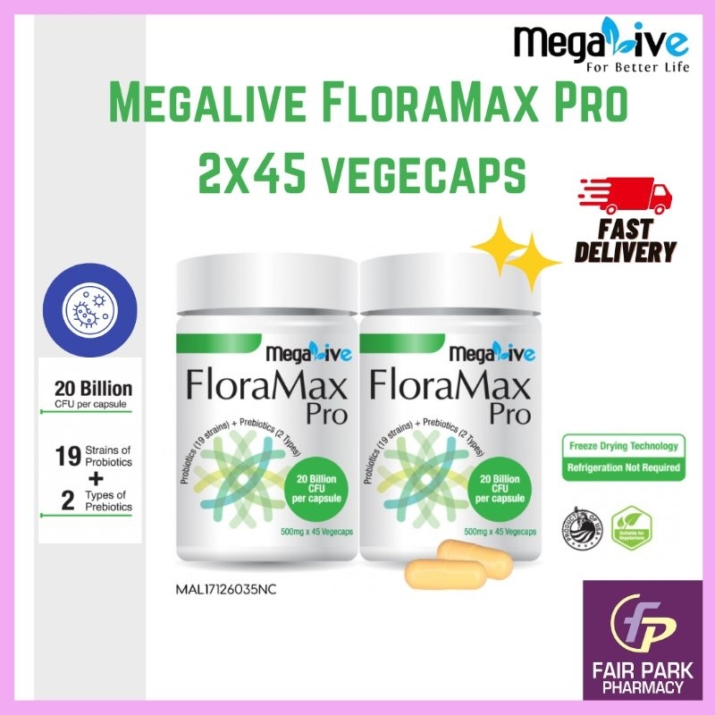 FPpharmacy MegaLive FloraMax Pro 2x45's Vegecaps (EXP:7/2026) | Shopee ...