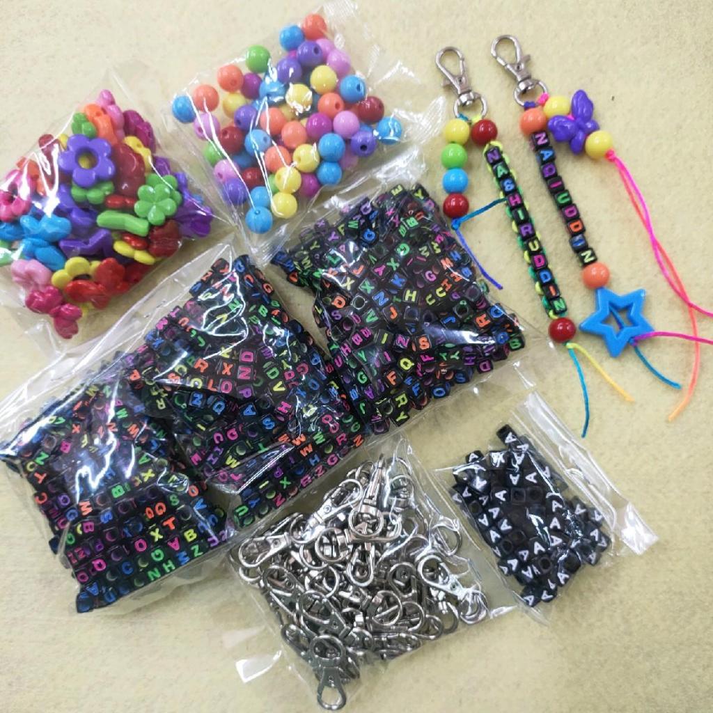 SET DIY KEYCHAIN NAMA TALI RAINBOW | Shopee Malaysia