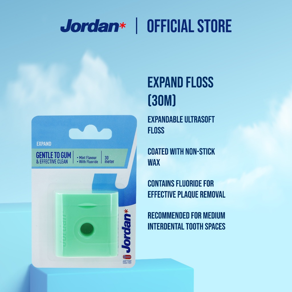 Jordan Expand Floss (30m) - Mint Flavour + Fluoride | Shopee Malaysia