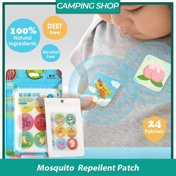 [36ps Pack] Non Toxic Natural Plant Nyamuk Sticker Based Repellant ...