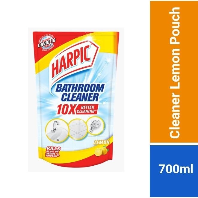 Harpic Disinfectant Bathroom Cleaner Lemon Refill (700ml) | Shopee Malaysia