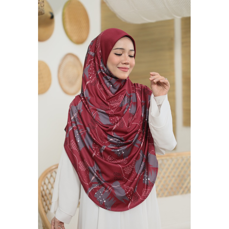 Tudung Sarung Instant Pleated Printed Kedut Bahu bidang 60 | Shopee ...