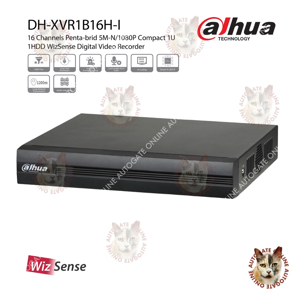 Dahua DH-XVR1B16H-I 16-Channel 16CH Ultra HD 5M-N 1080P VGA/HDMI DVR ...