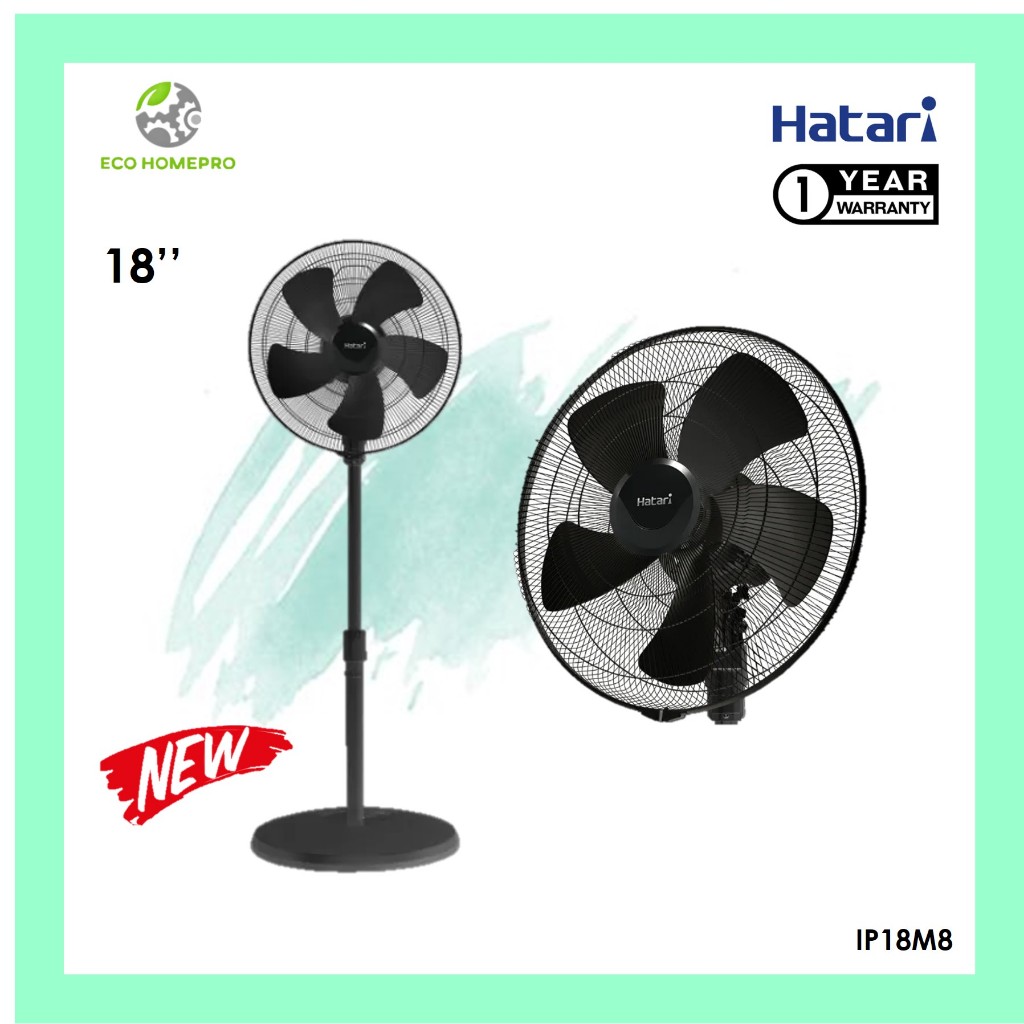 HATARI 18" INDUSTRIAL STAND FAN IP18M8 (BLACK) | Shopee Malaysia