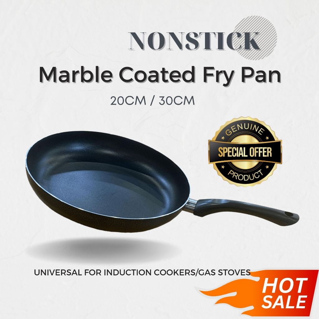 🔥[Ready Stock]🔥Marble Coated Fry Pan Charcoal Saute Pan Aluminum Non ...