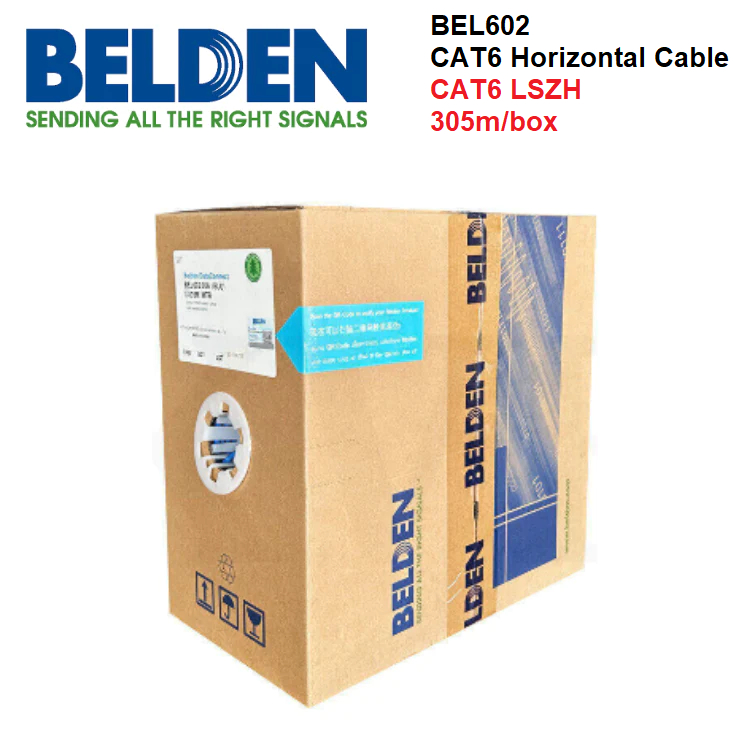 (Box ) Belden 24AWG LSZH Unbonded CAT6 Horizontal Cable - Belden Cat6 ...