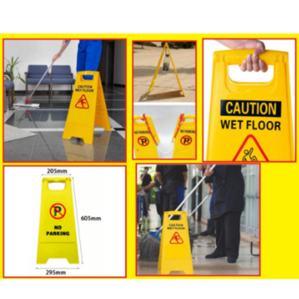 Papan Tanda Bahaya Awas Amaran Lantai Basah Licin Wet Floor Caution No ...