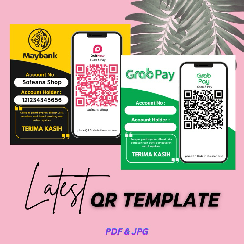 QR TEMPLATE LATEST BANK SHOPEE GRAB SIAP EDIT | Shopee Malaysia